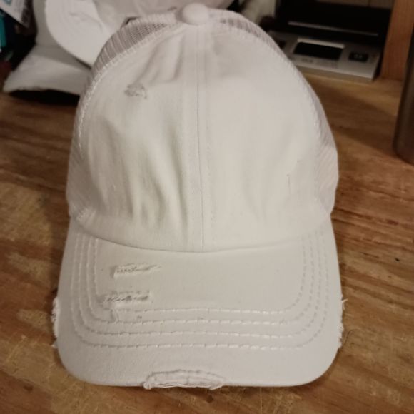 C.C | Accessories | Nwt Denim Criss Cross High Pony Cc Baseball Hat ...